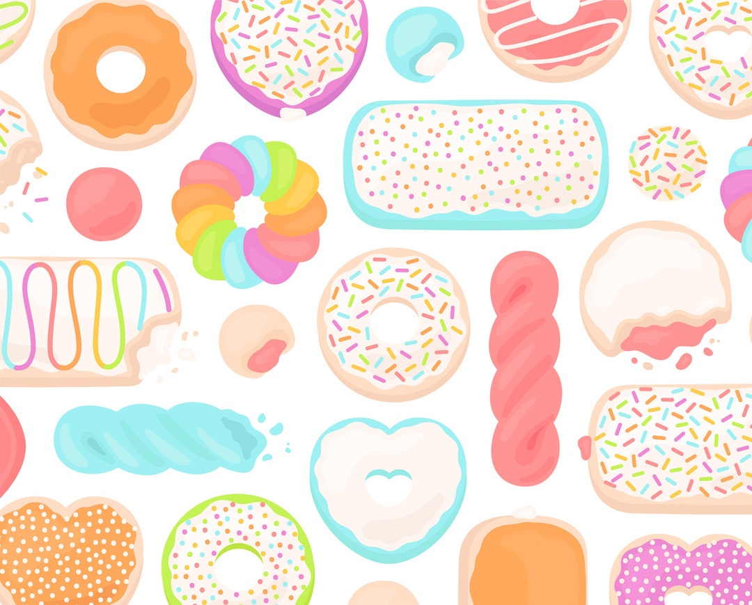 Pastel Donut Clipart, Doughnut Clipart, Pastry Illustration, Dessert ...