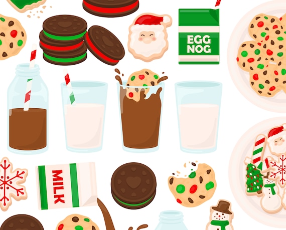 Christmas Cookies And Milk Clip Art