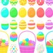 Rainbow Easter Egg Clipart, Easter Basket Clipart, Spring Clipart ...