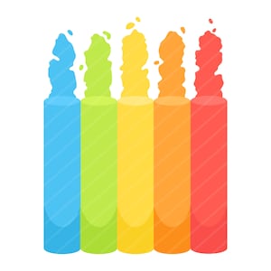 Sidewalk Chalk Clipart – Kiddie Art Digital Files, Summer Activity (SVG ...