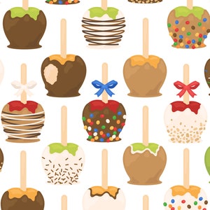Autumn Caramel Apple Clipart - Candy Apple Dessert Fruit Treat Fall ...