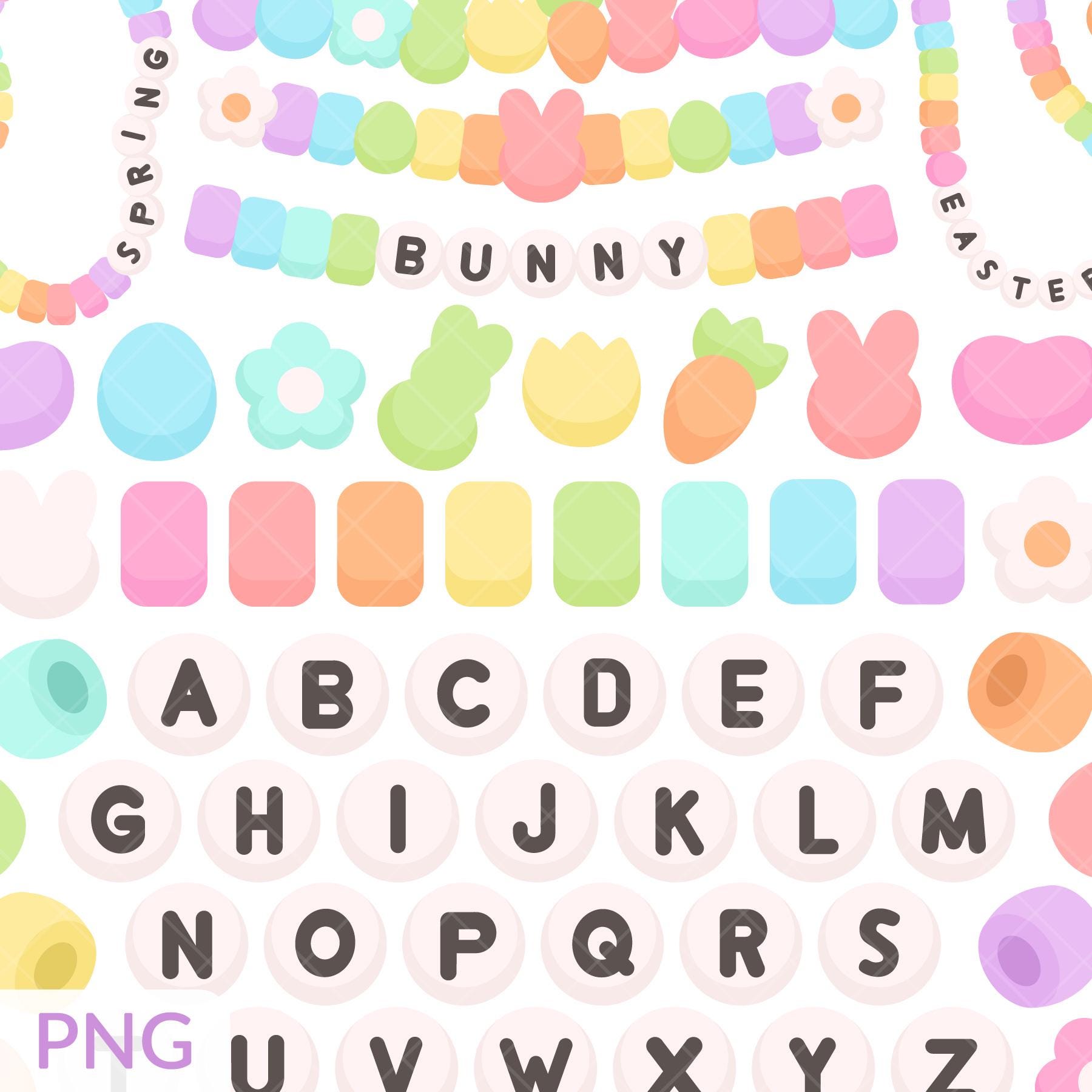 Easter Friendship Bracelet PNG Clipart – Pastel Spring Beads Craft ...