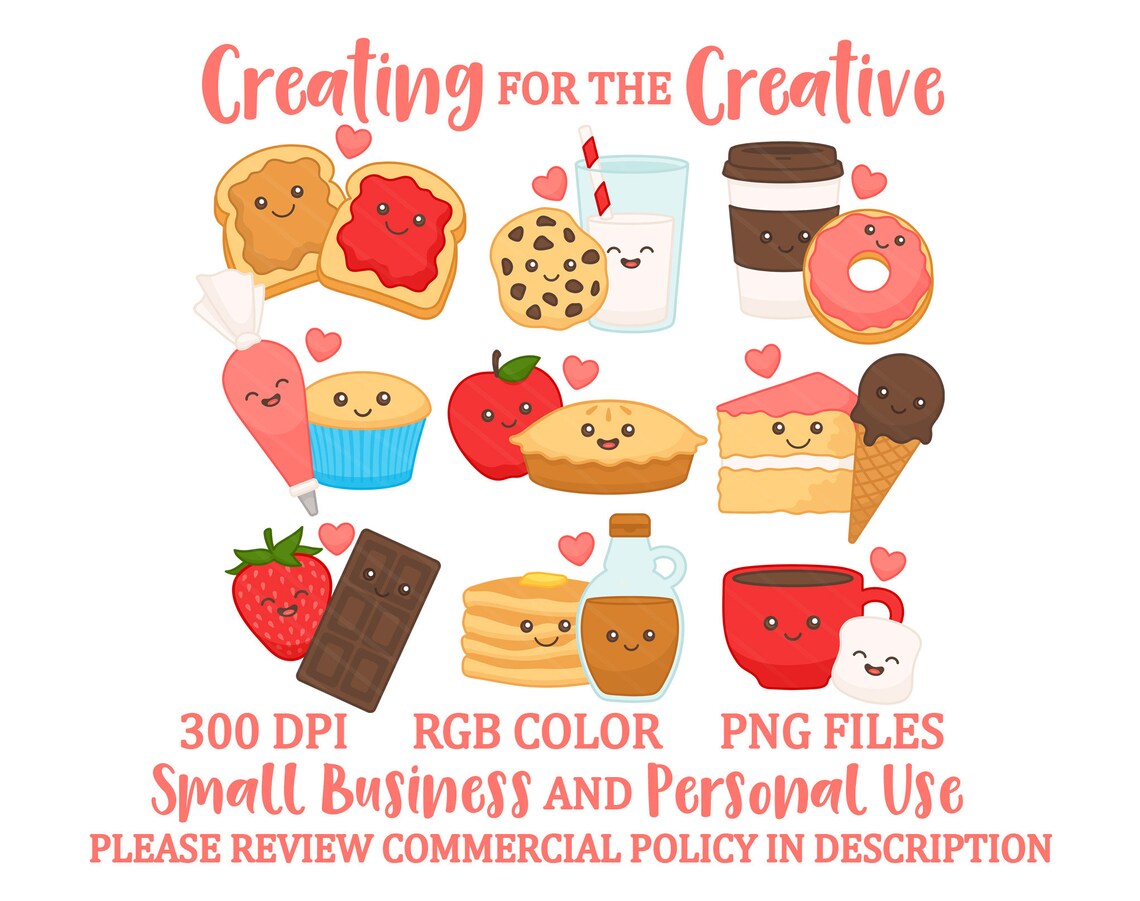 Kawaii Sweet Food Pairs PNG Clipart We Go Together Like - Etsy