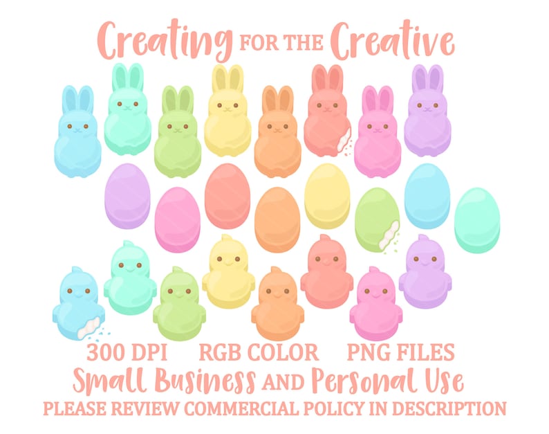 Pastel Easter Marshmallow Treats PNG Clipart - Bunny Rabbit Chick ...