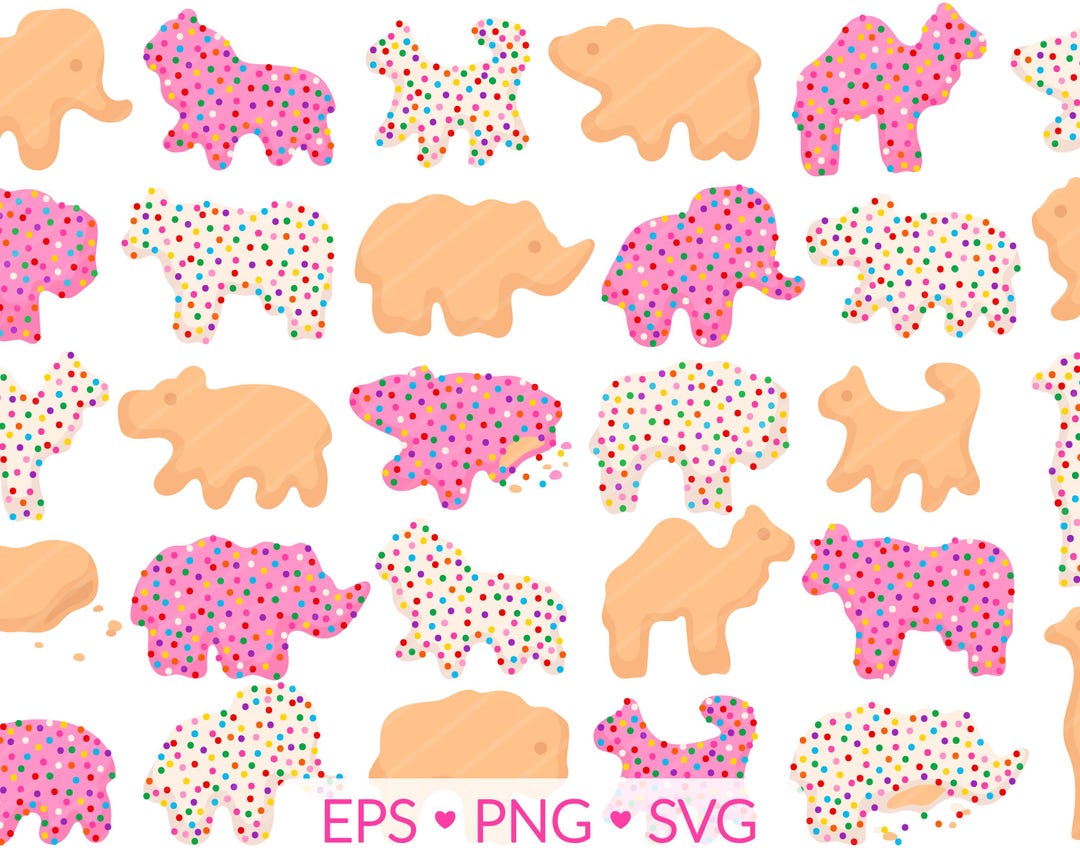Animal Cracker Cookie Clipart - SVG, PNG, EPS Images - Circus Animal ...