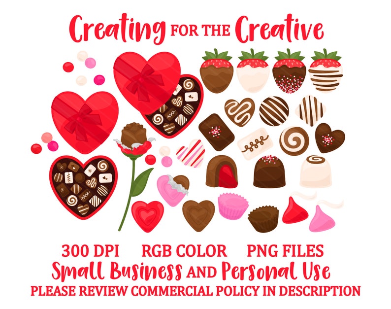 Valentine Candy PNG Clipart Valentine's Day Chocolate - Etsy