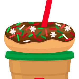 Christmas Dunk Donut Coffee Clipart SVG, PNG, EPS Images Christmas ...
