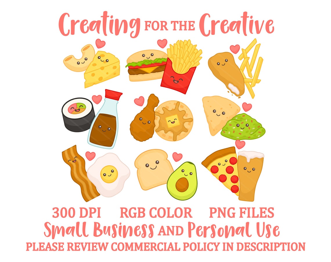 Kawaii Savory Food Pairs PNG Clipart We Go Together Like - Etsy