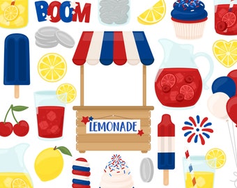 Pink Lemonade Stand Clipart Lemon Clip Art Spring Clipart | Etsy