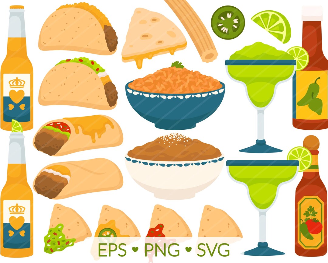 Mexican Food Clipart - Tex Mex Restaurant Clip Art, Chips Guacamole ...