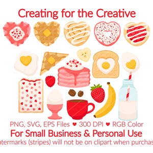 Valentine Breakfast Clipart – Food Illustrations, SVG, PNG, EPS ...