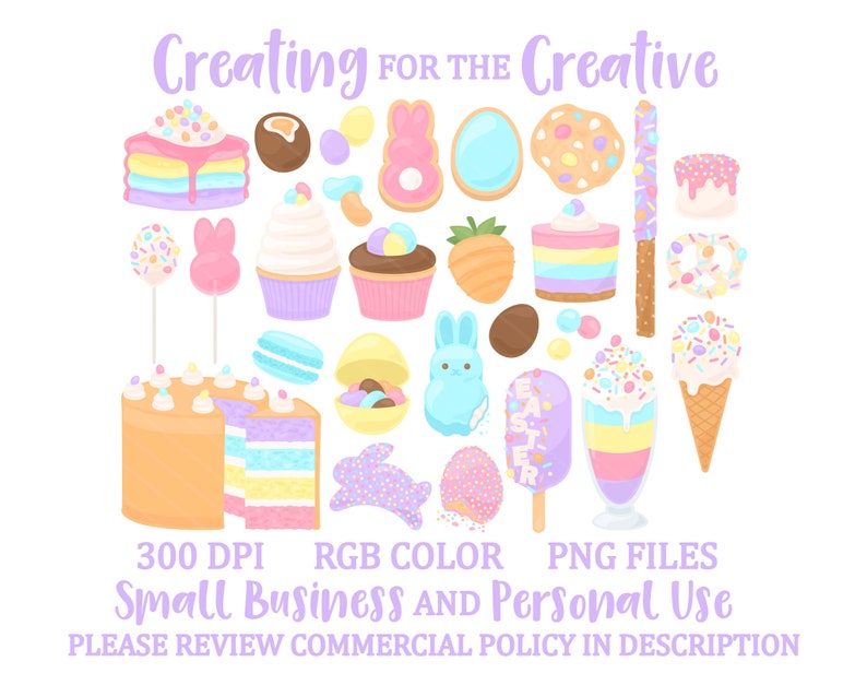 Easter Treats PNG Clipart – Pastel Cupcakes Cookie Digital Images ...