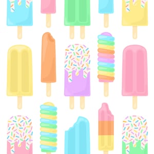 Pastel Popsicle Clipart - Rainbow Summer Ice Cream, Orange Creamsicle ...
