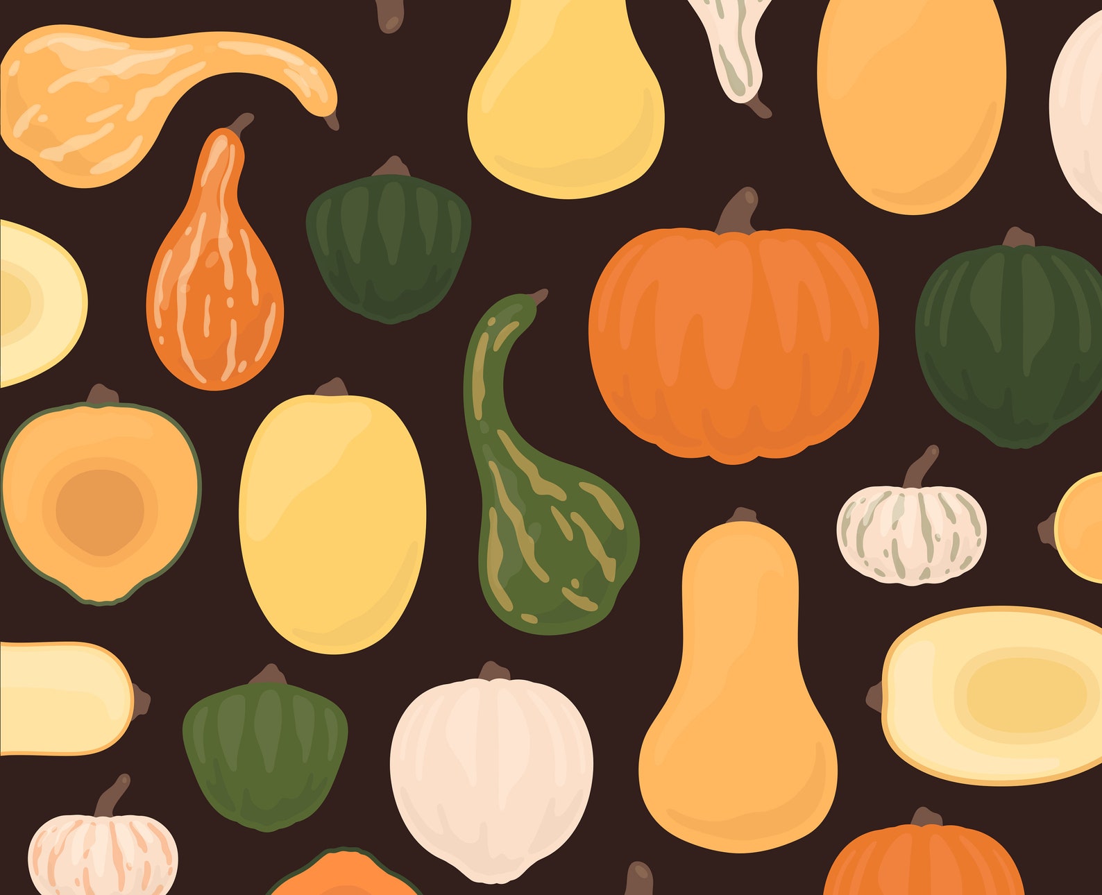 Autumn Squash Clipart Fall Pumpkin Clip Art Acorn Squash | Etsy