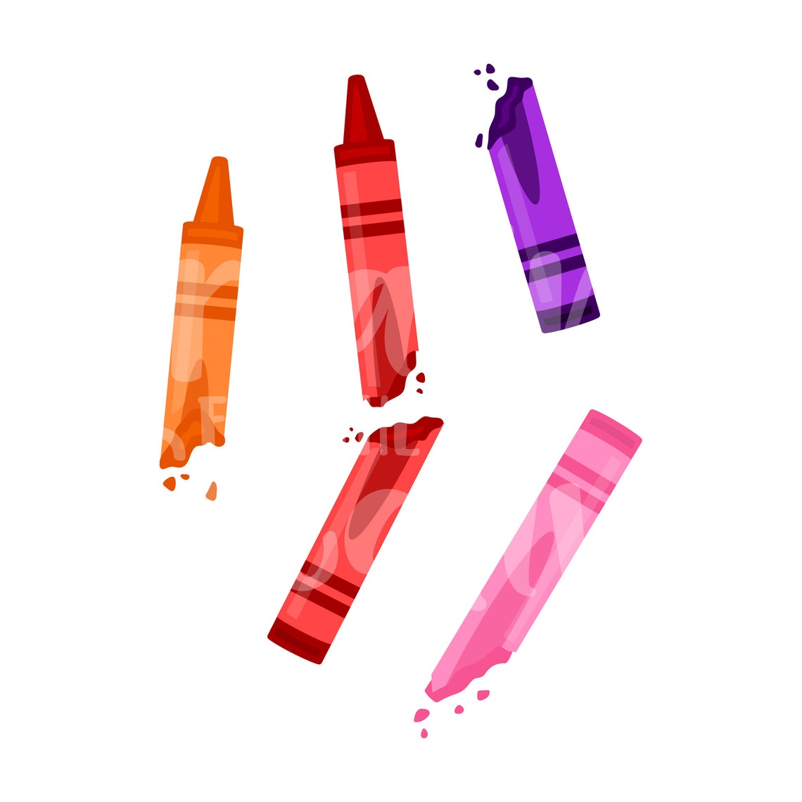 Crayon Clipart - Art Supplies Kiddie Children's Back to School Teacher ...