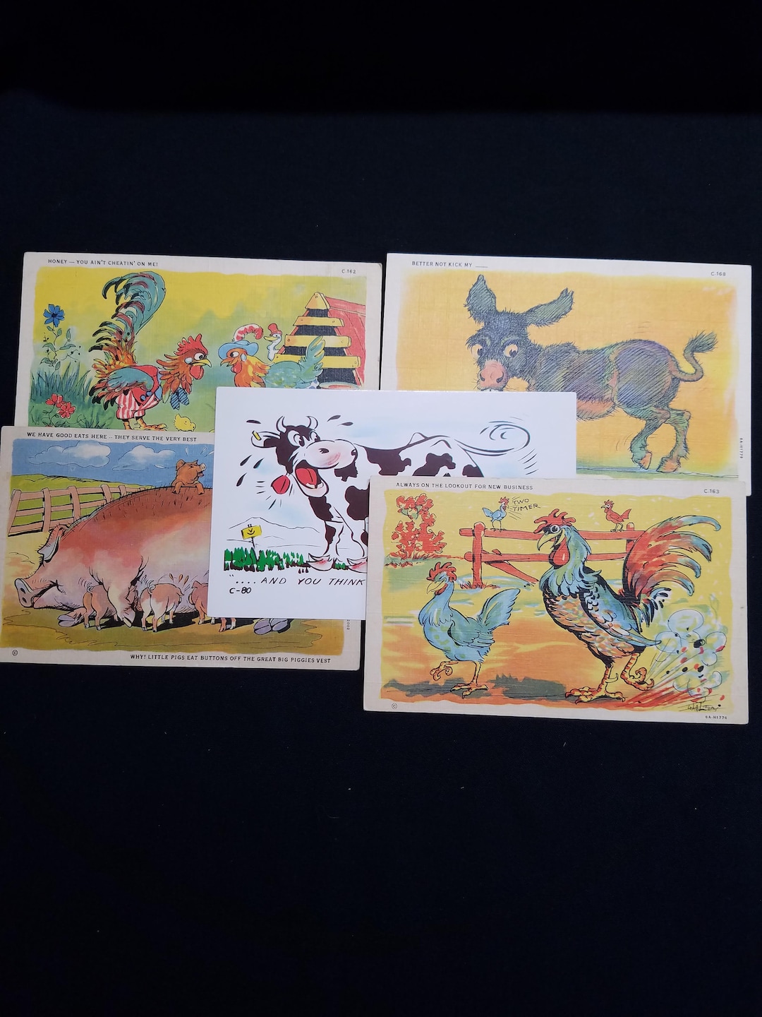 Vintage Farm Animal Postcards, Humorous Barnyard Collection - Etsy