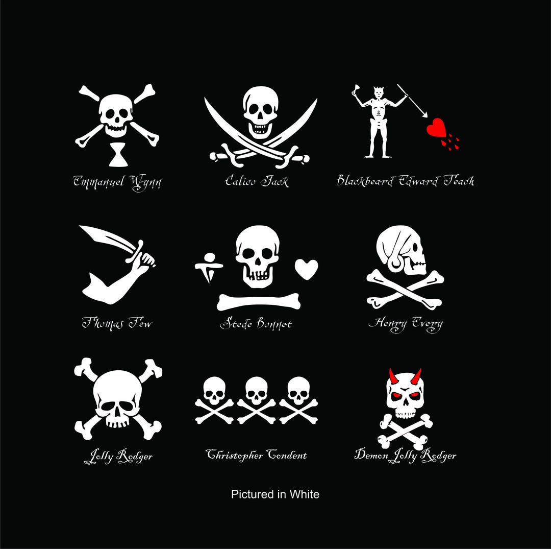 Pirate Flag Vinyl Decals 5"x4" - Etsy