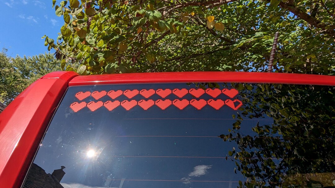 8-bit Hearts Vinyl Decals - Etsy