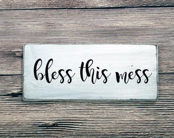 Bless This Mess Sign | Etsy