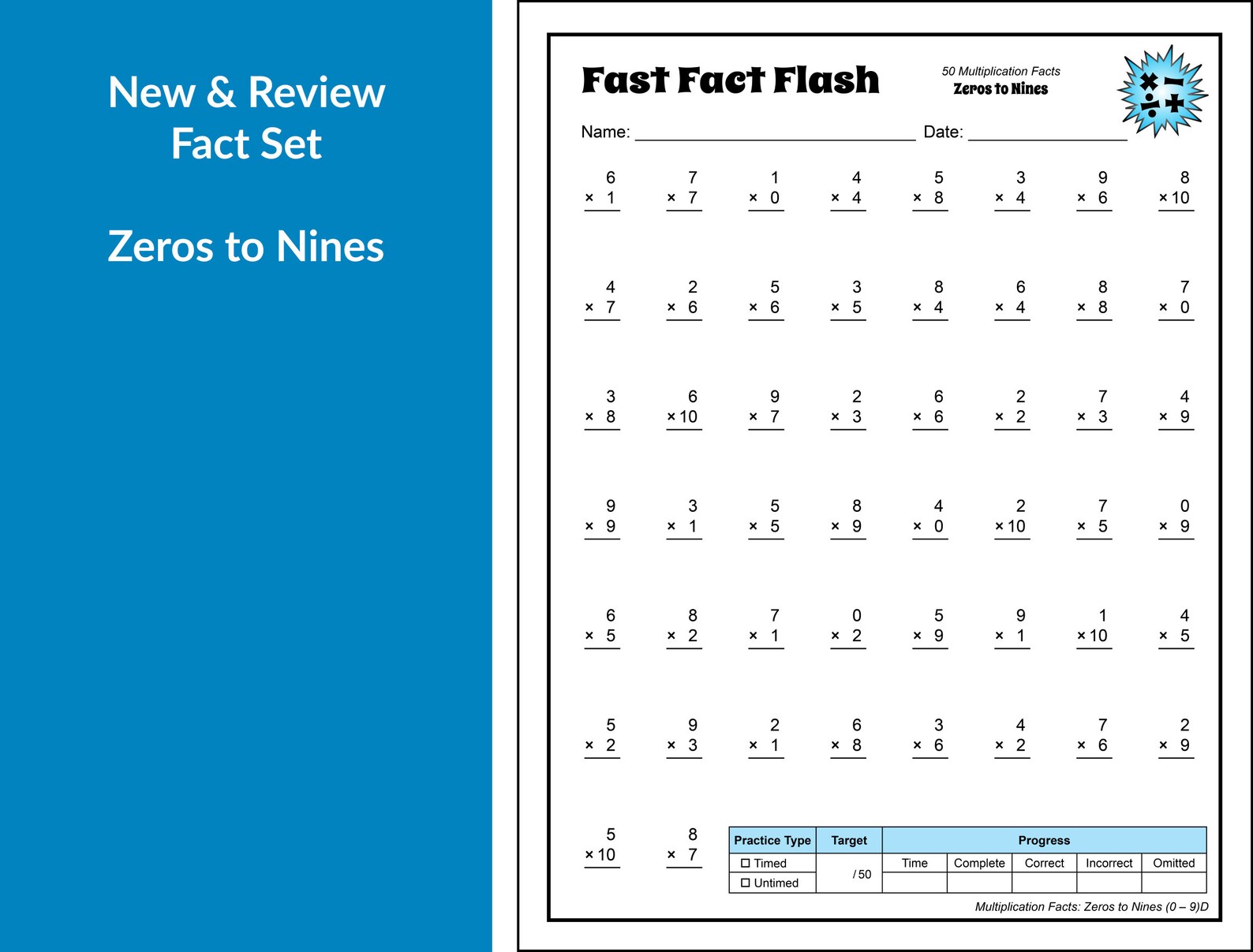 Timed Tests - Multiplication - Math Facts - Times Tests ...