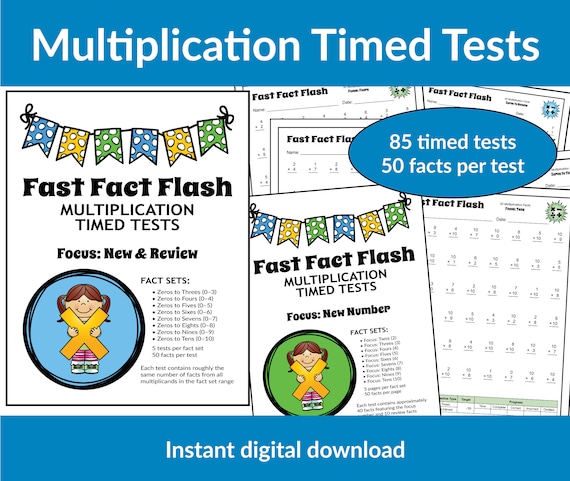 Timed Tests Multiplication Math Facts Times Tests | Etsy