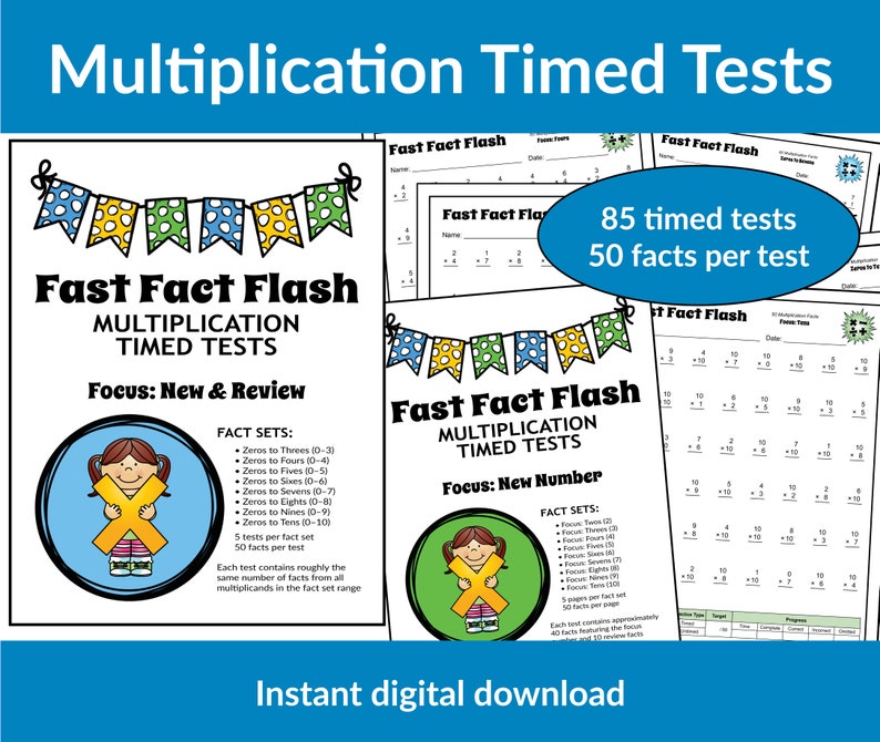 Timed Tests - Multiplication - Math Facts - Times Tests ...