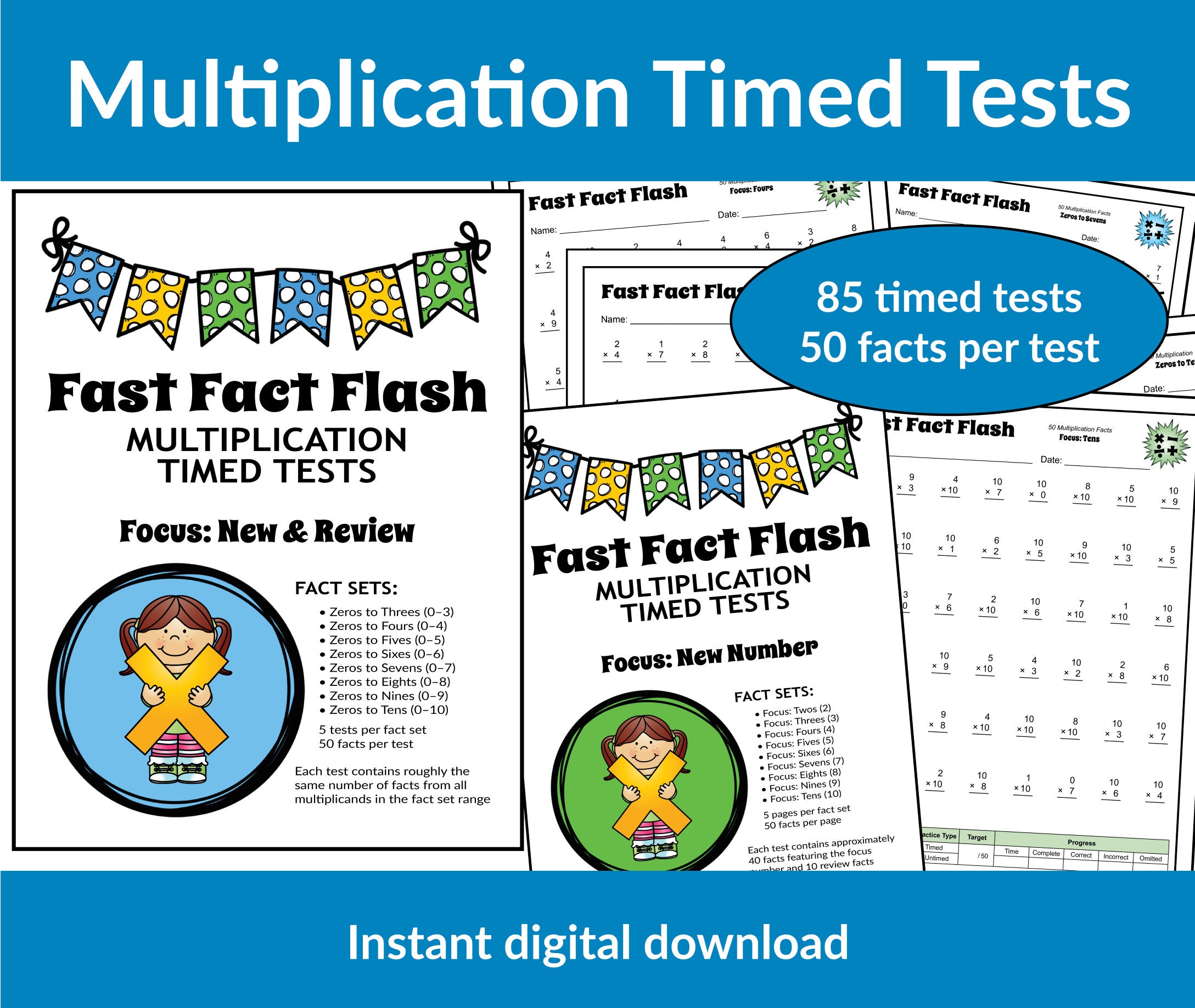 Timed Tests - Multiplication - Math Facts - Times Tests ...