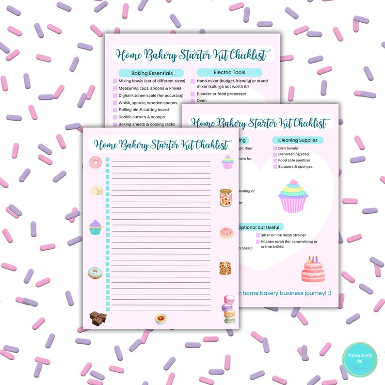 Home Bakery Starter Kit Checklist Printables 8.5x11" & A4 Instant ...