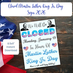 Mlk Closed Sign - Etsy