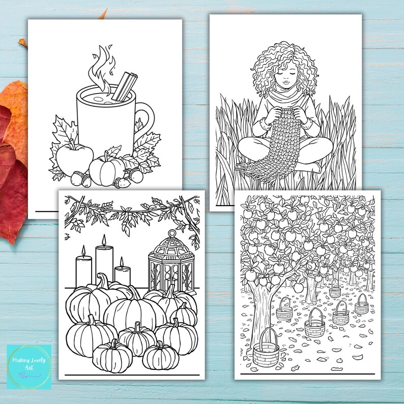 Autumn Coloring Pages: Fall Activity Book for Kids (digital Download ...