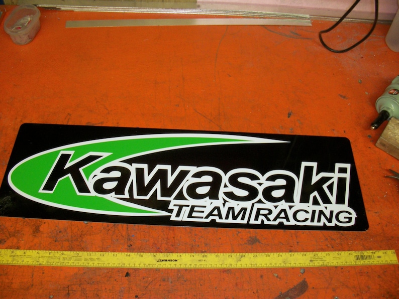 Kawasaki Team Racing Metal Sign 30x10 Inch - Etsy