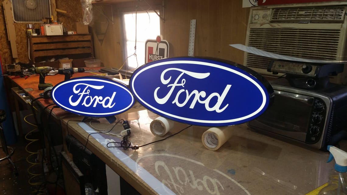 Ford Oval Lighted Sign 32x15x4 Deep (large One in Pic) - Etsy