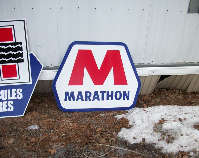 Marathon Gasoline Metal Sign 23x15 Inch | Etsy