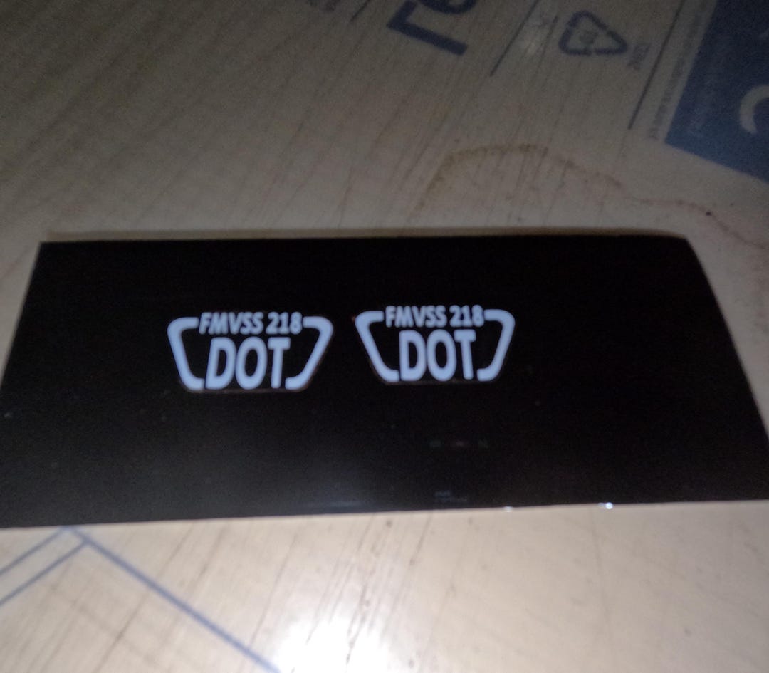 2 FMVSS 218 DOT Helmet Stickers White - Etsy
