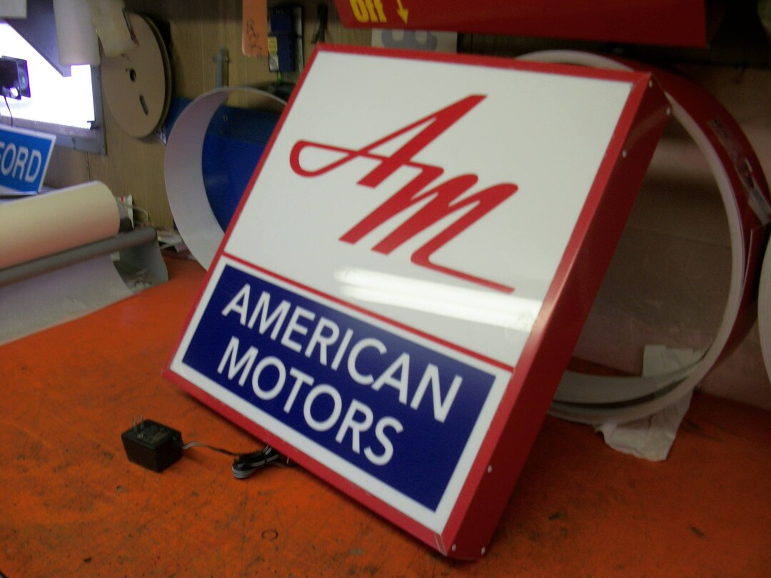 American Motors Lighted Sign 21x21x4 Inch - Etsy