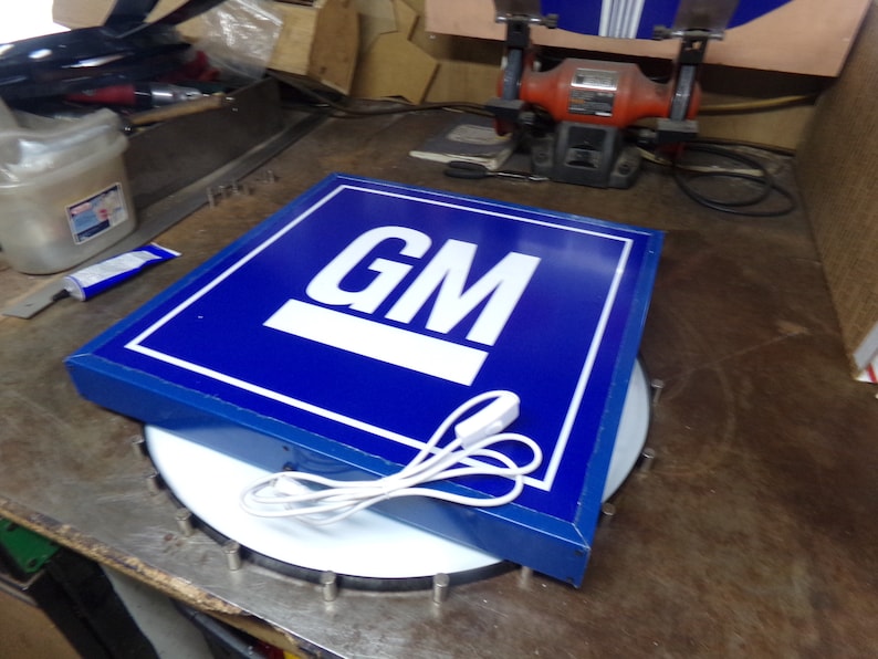 GM General Motors Lighted Sign 21x21x2 Inch With 6ft Switched - Etsy