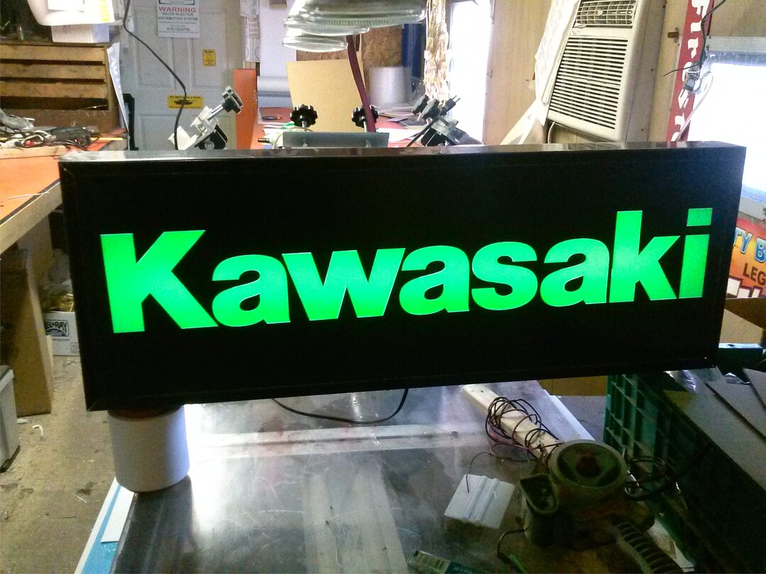 Kawasaki Lighted Sign 30x10x3 Inch - Etsy