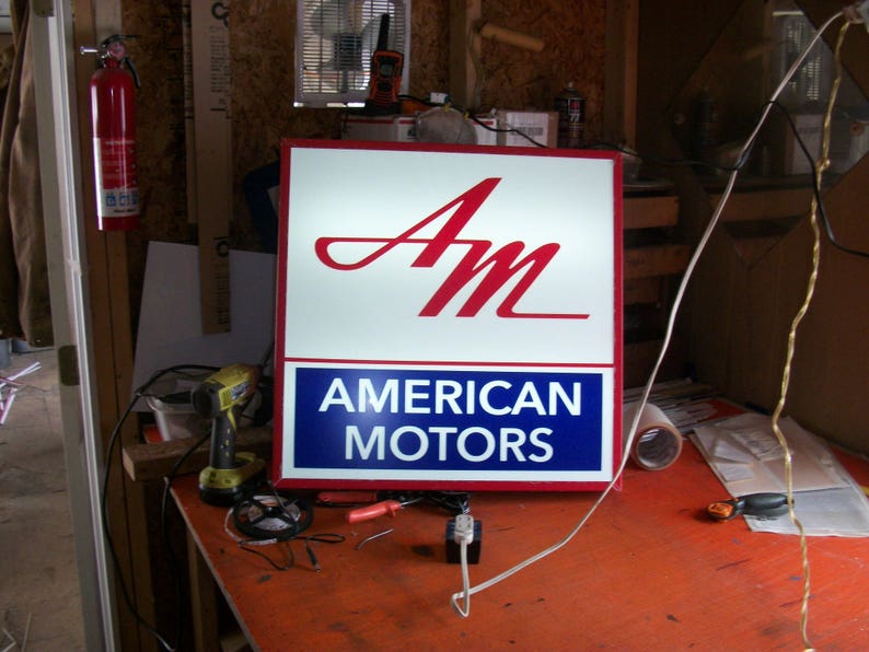 American Motors Lighted Sign 21x21x4 Inch - Etsy