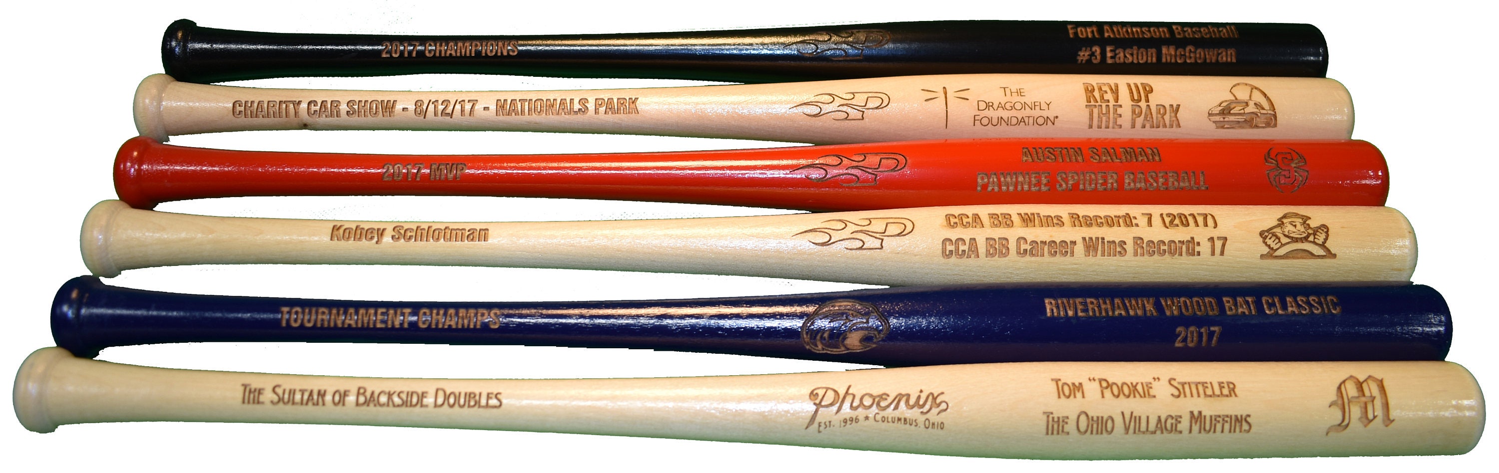 Wood Mini Baseball Bat, Baseball Team Trophy, Engraved Mini Bat ...