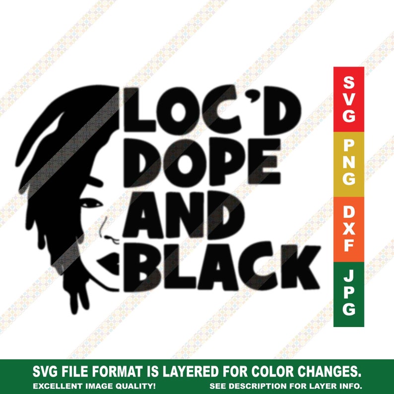 Loc'd Dope and Black Locs Quote SVG PNG JPG Cricut or Silhouette Cut ...