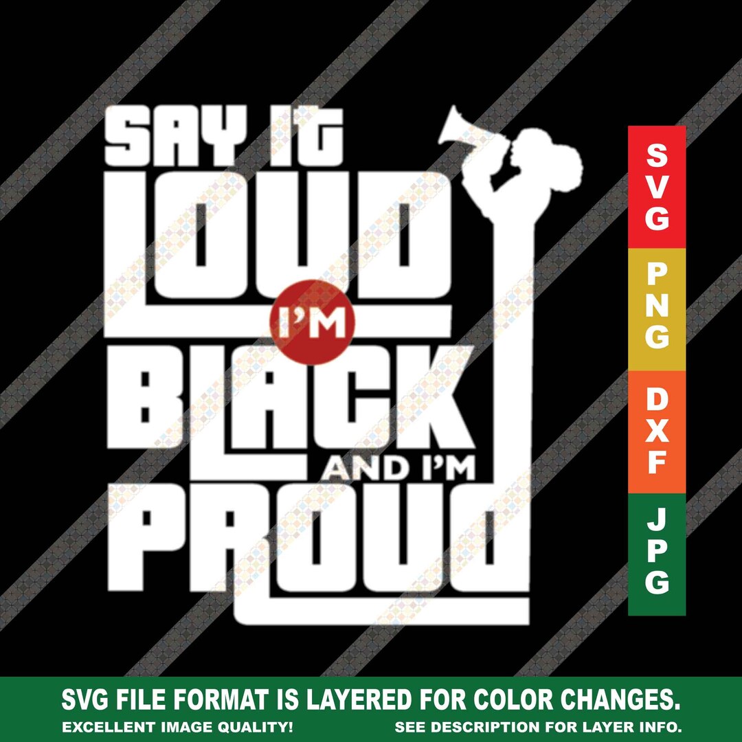 Say It Loud Black and Proud Black Quote African American SVG for Cricut ...
