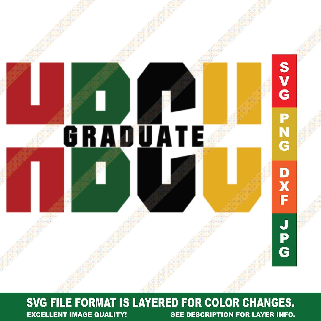 HBCU Graduate Split Letters SVG DXF Cricut or Silhouette Cut File - Etsy