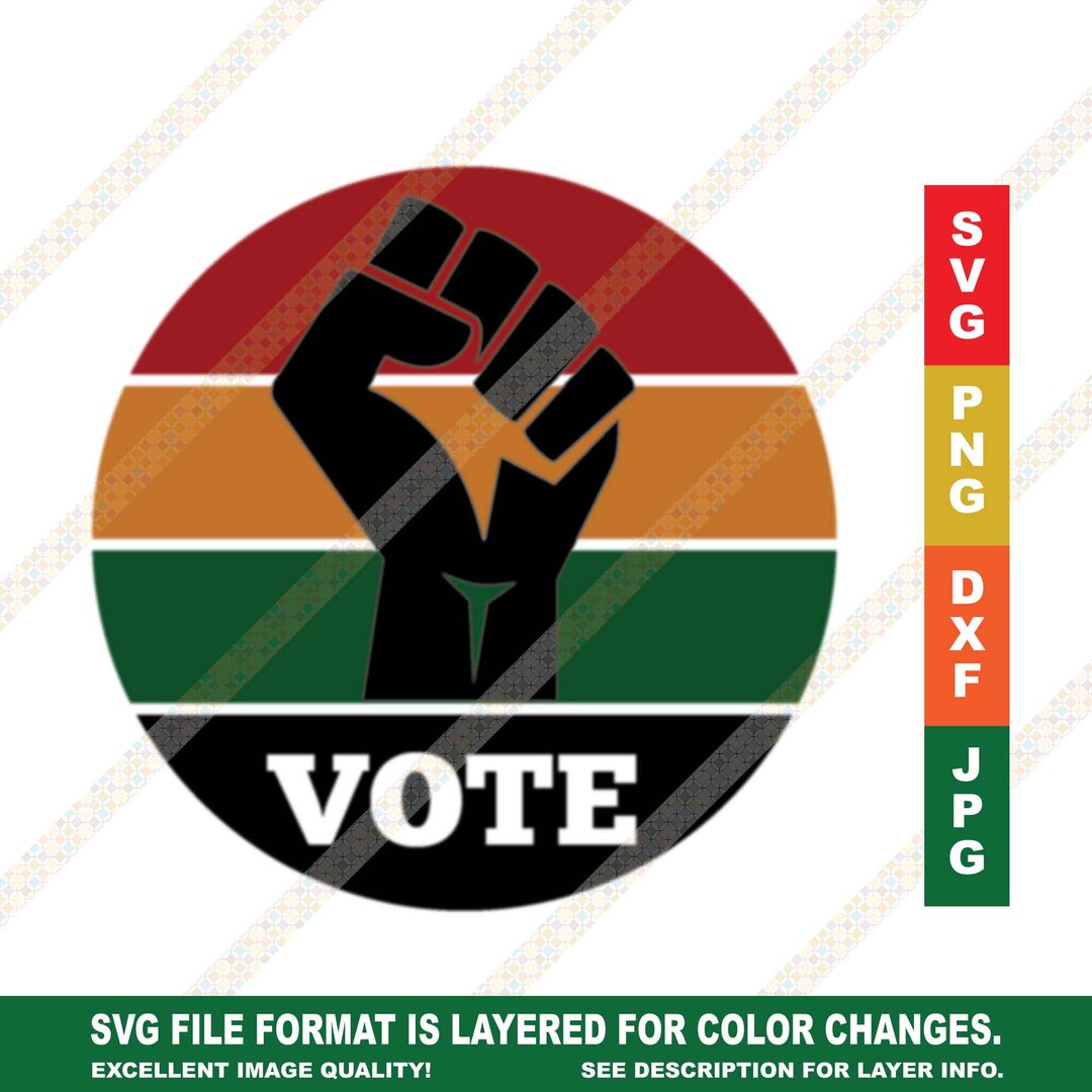 Vote Black Power Fist Voting Rights SVG Cricut or Silhouette Cut File ...