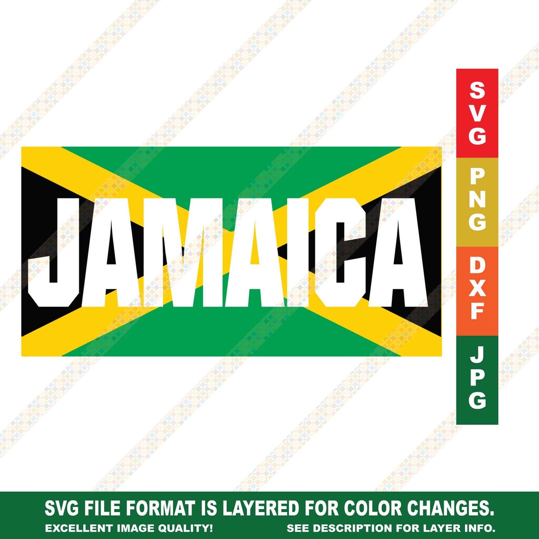 Jamaican Flag SVG PNG JPG Cutting File for Silhouette or Cricut - Etsy