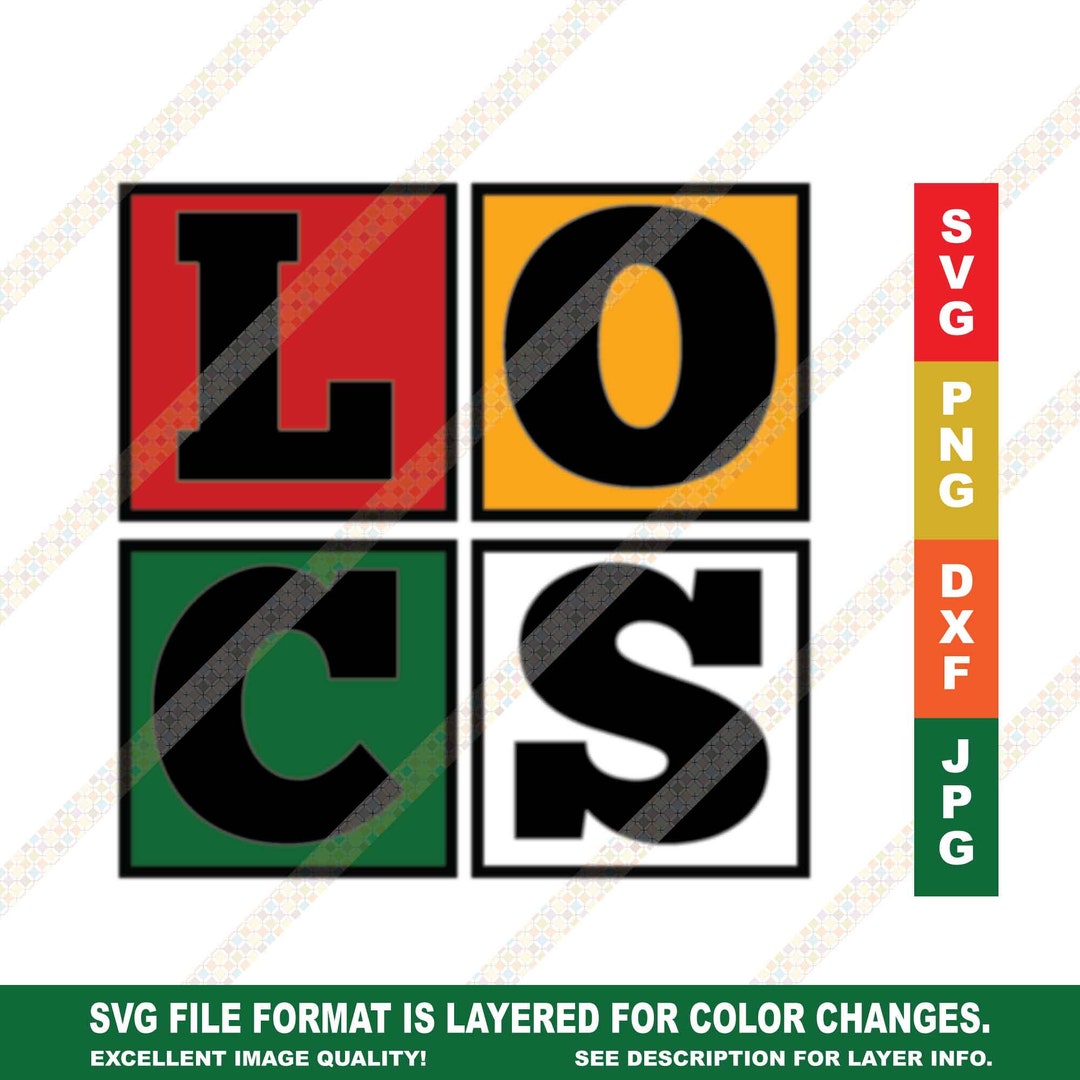 Locs Block Dreadlocks, Sisterlocks SVG PNG JPG Cricut or Silhouette Cut ...