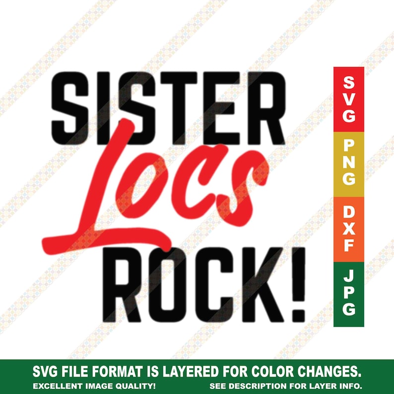 Sisterlocks Rock Locs SVG PNG JPG Cricut or Silhouette Cut File - Etsy