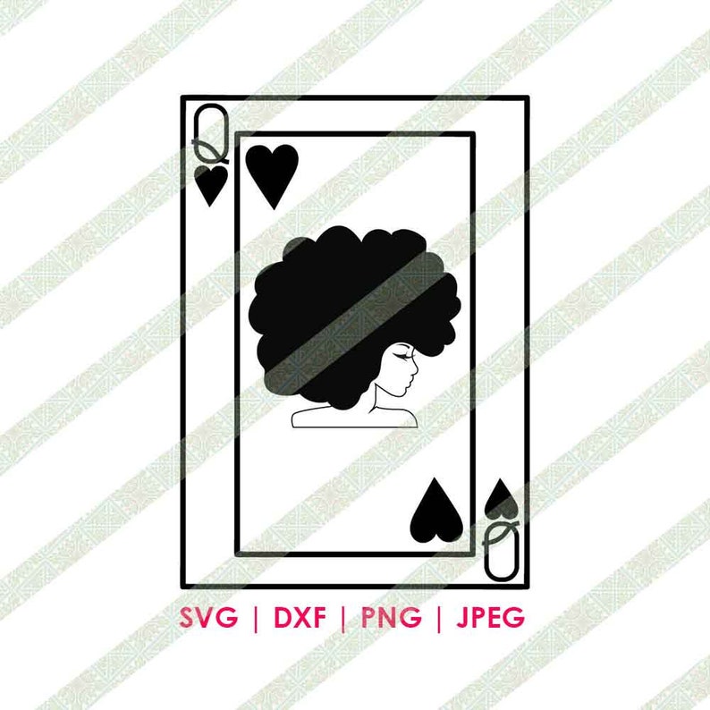 Black Queen Afro Playing Card Natural Hair Digital Download | Etsy