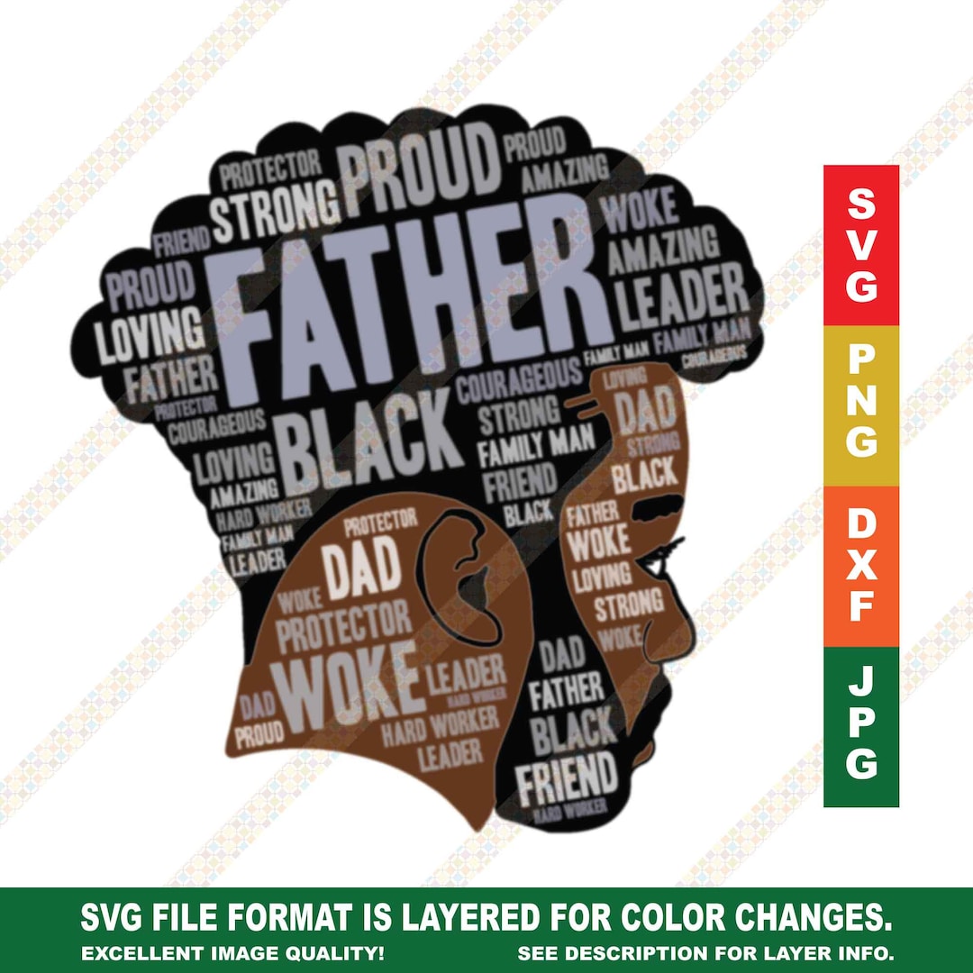 African American Father / Dad / Father's Day Black With Curly Afro and ...