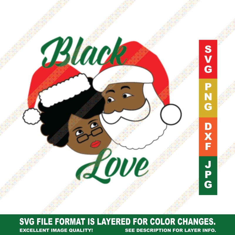 Black Santa Svg - Etsy