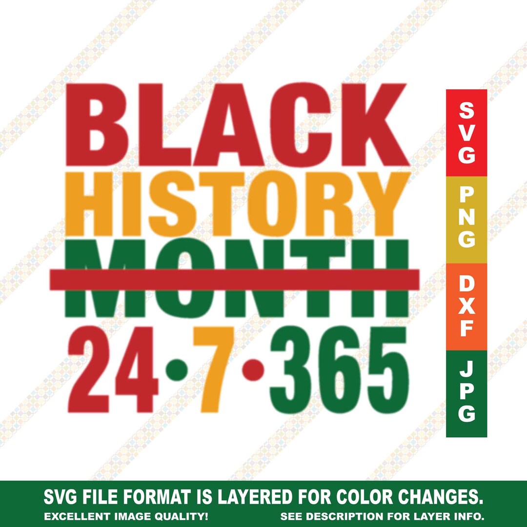 Black History Month 247365 Tribal Colors SVG Cricut or Silhouette ...